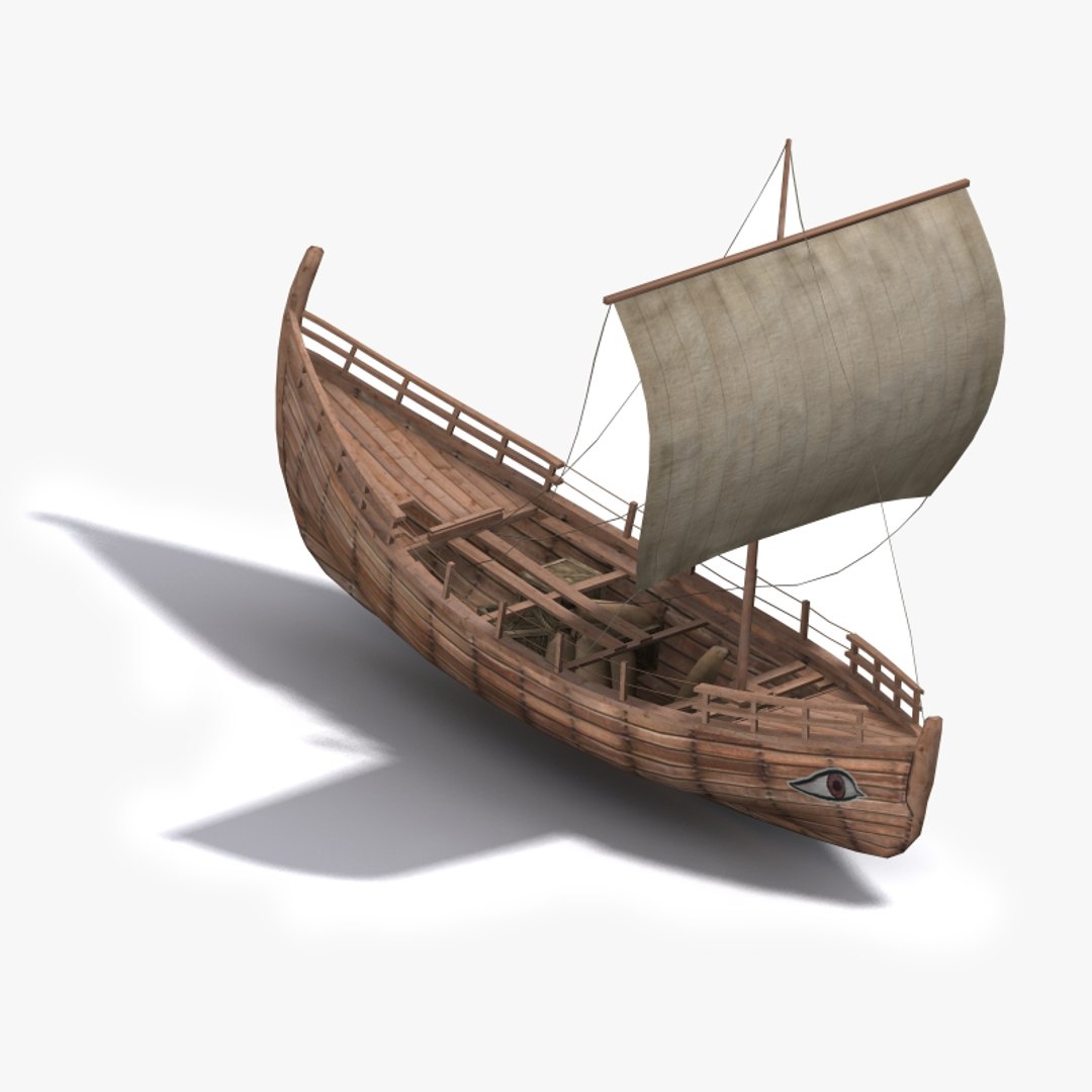 3d greek ancient trade ship model
