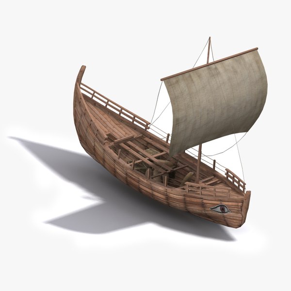 3d greek ancient trade ship model