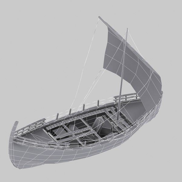3d greek ancient trade ship model