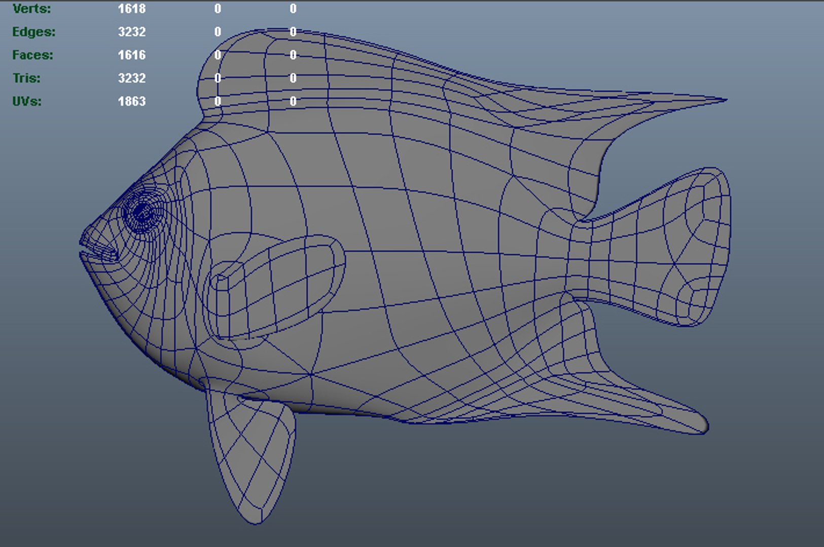 King Angelfish 3d Model