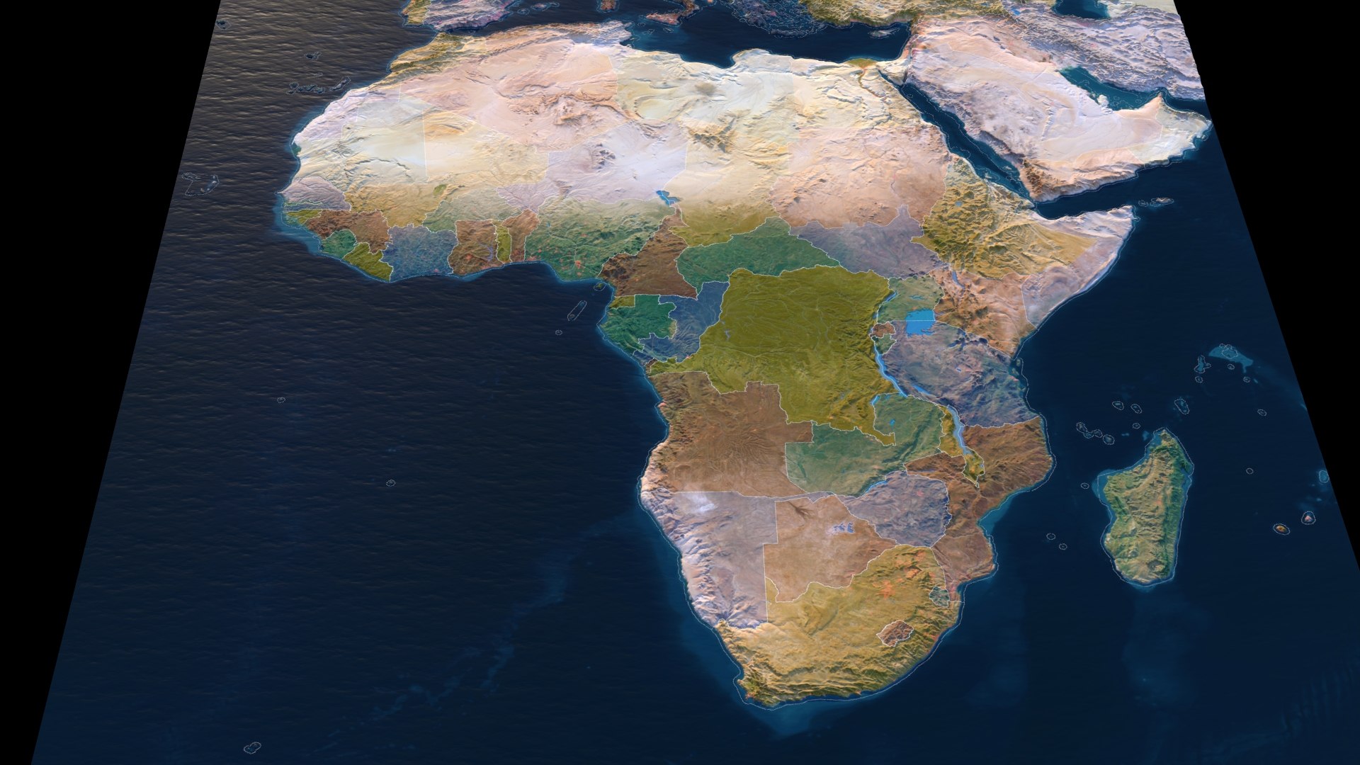 Africa Map - 40K Realistic Satellite Terrain - Elevation 3D Model ...