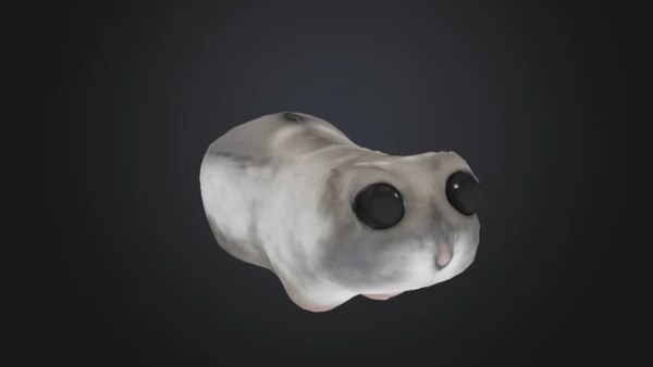modelo 3d Meme de hámster de ojos grandes llorando con lágrimas en los ...
