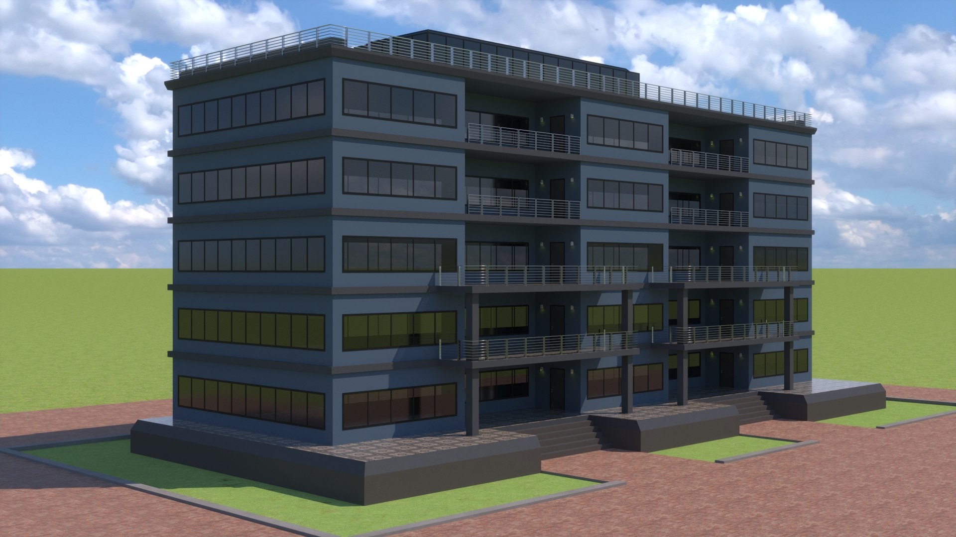 Corporate Building Exterior 3D Model - TurboSquid 1622031