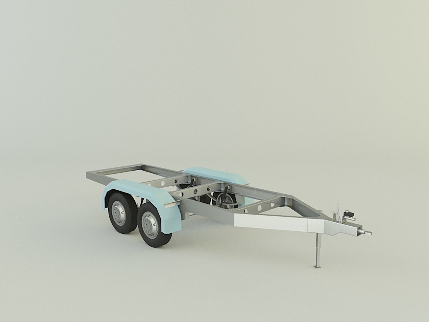 Two Axle Empty Trailer 3D Model 3D - TurboSquid 2038479