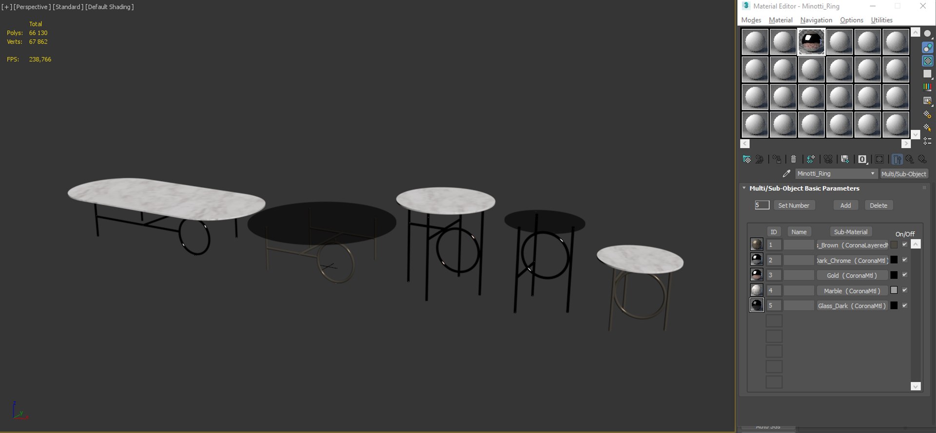 Minotti ring coffee tables 3D model - TurboSquid 1412216