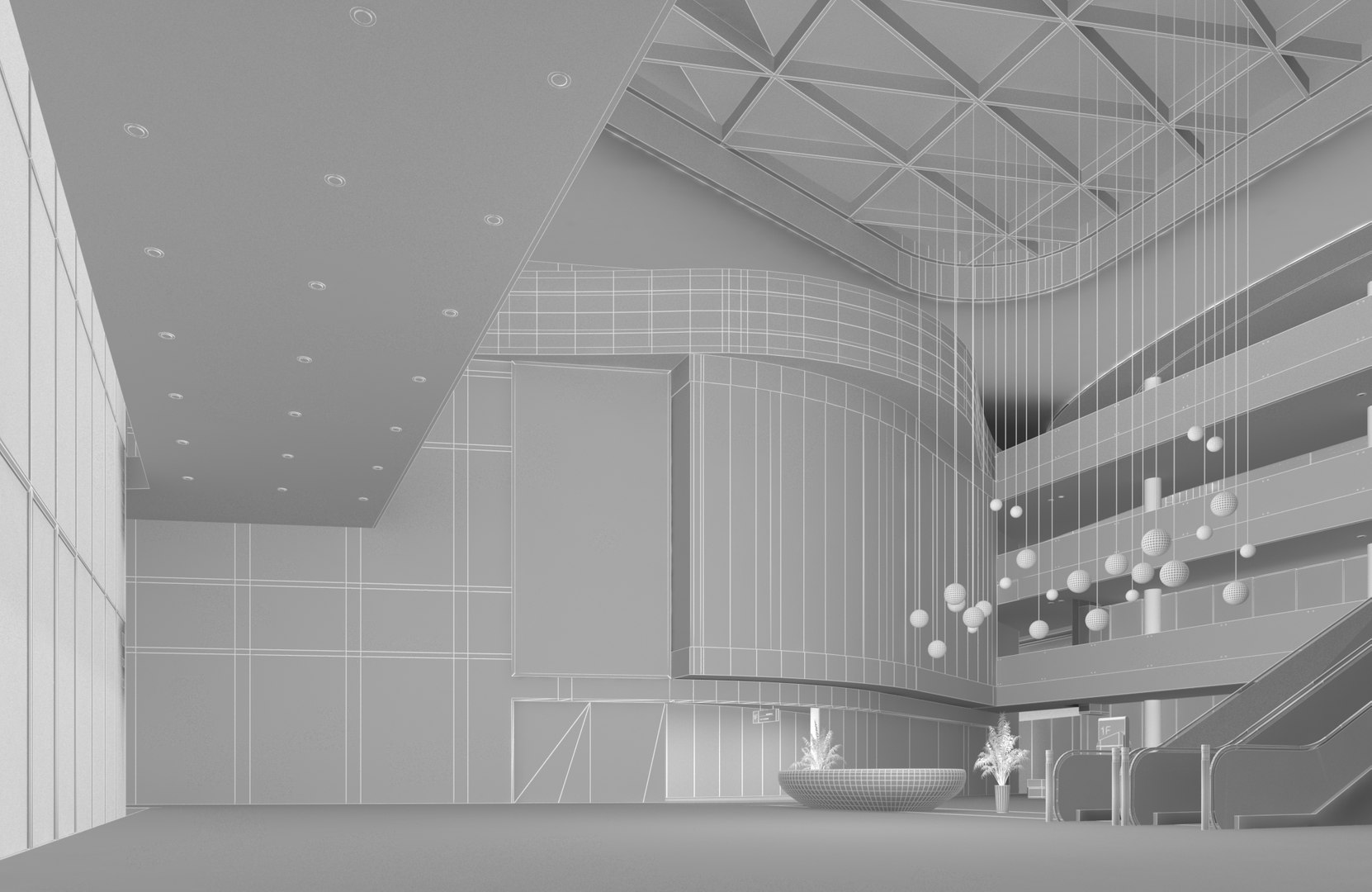 3D Public Hall Interior 01 Model - TurboSquid 2287822