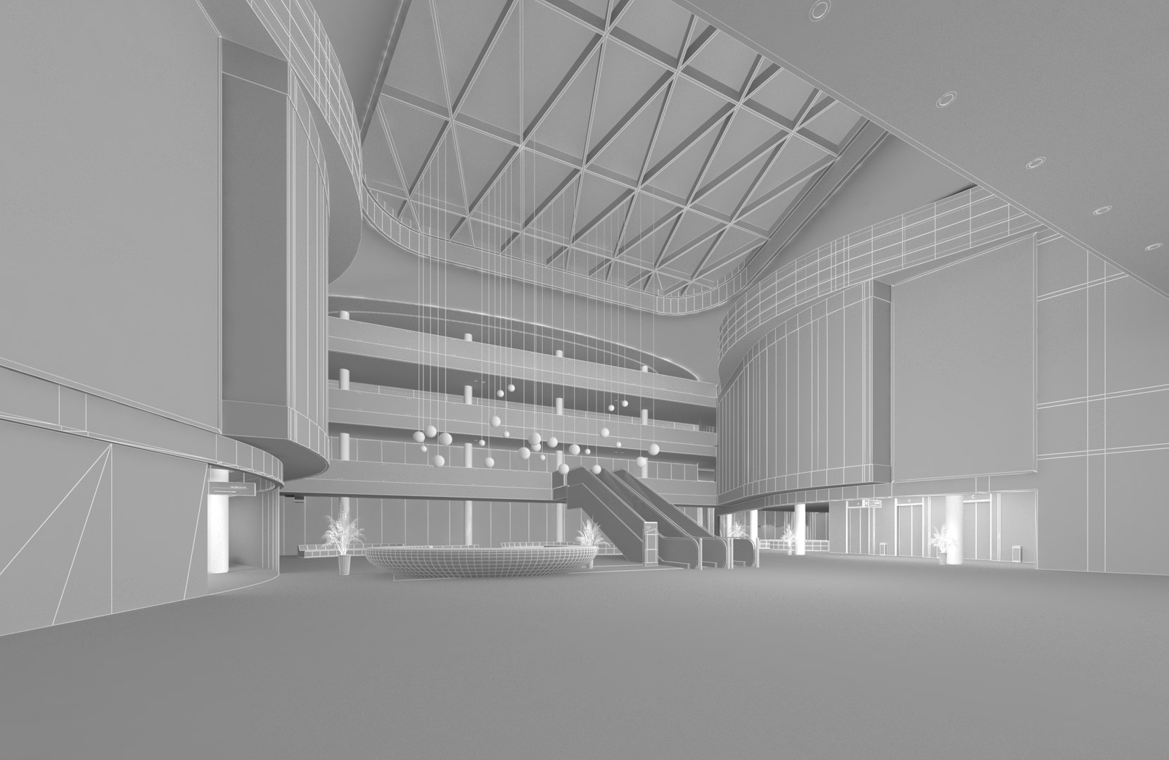 3D Public Hall Interior 01 Model - TurboSquid 2287822