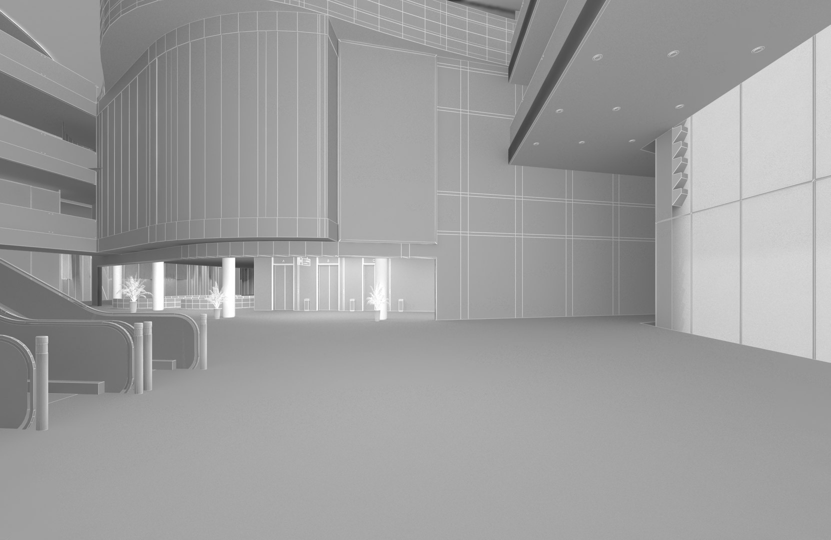 3D Public Hall Interior 01 Model - TurboSquid 2287822