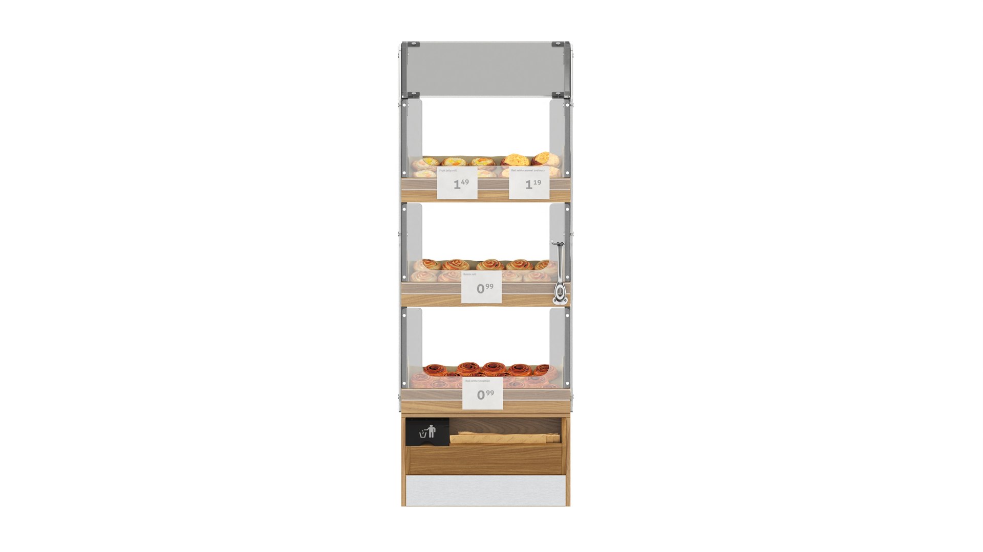 3D Bakery Stand With Sweet Buns 01 Model - TurboSquid 2499692