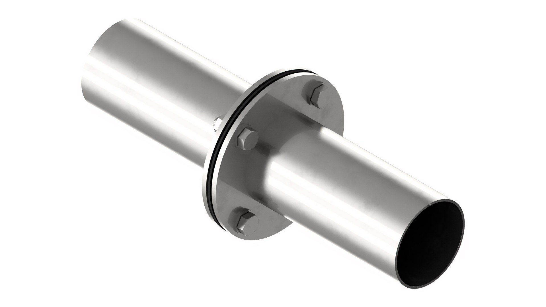 3D Flange With Gasket And Pipe - DN 100 Model - TurboSquid 1921353