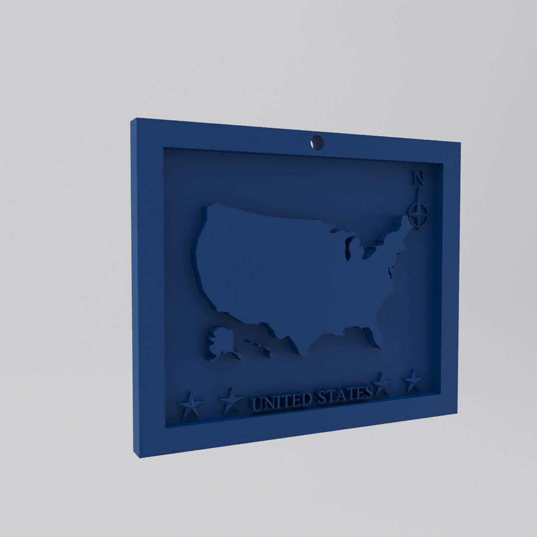 United States Of America Map Print 3D model - TurboSquid 1727040