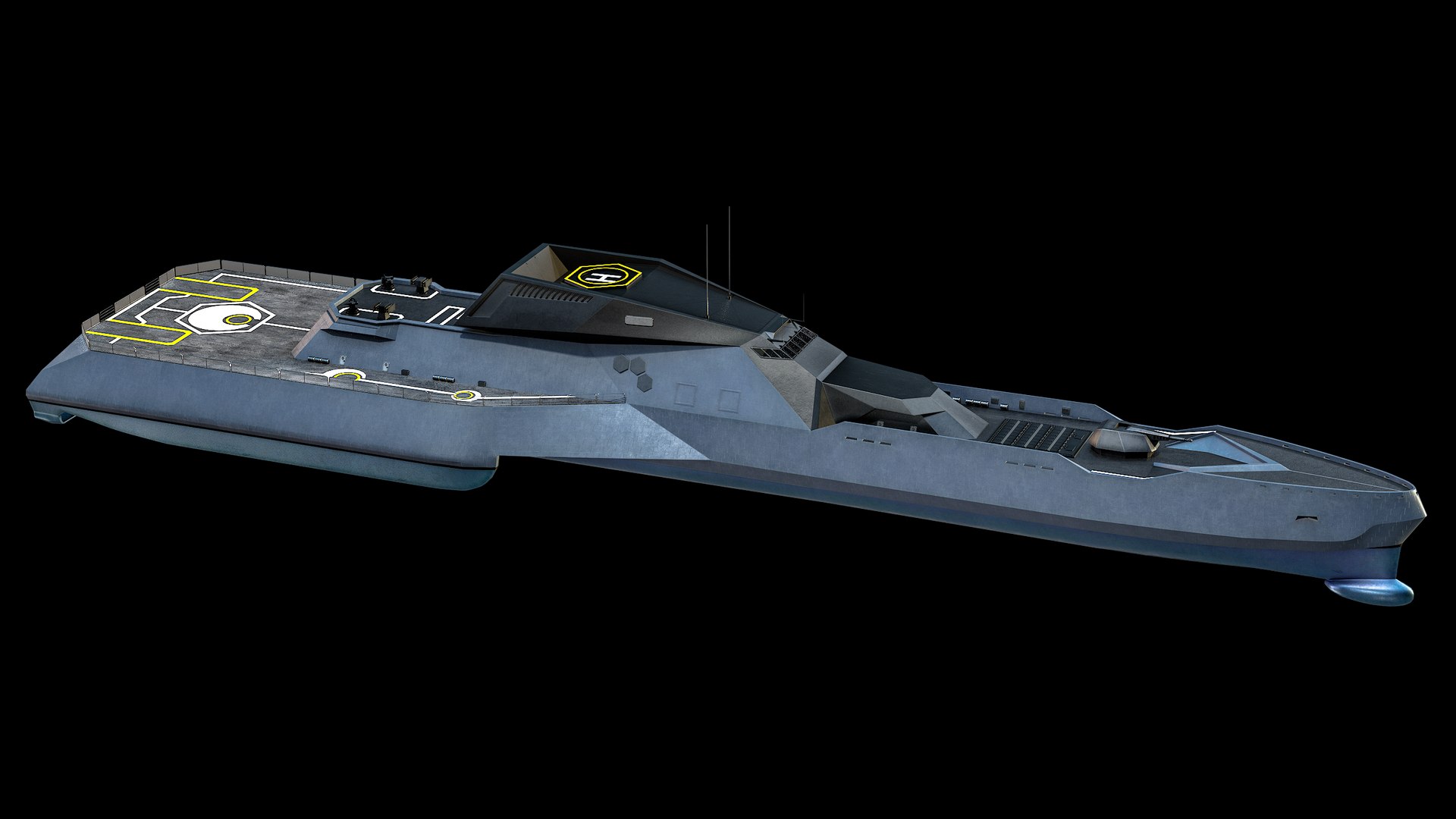 3D Model Blue Shark Frigate Concept PBR - TurboSquid 2289410