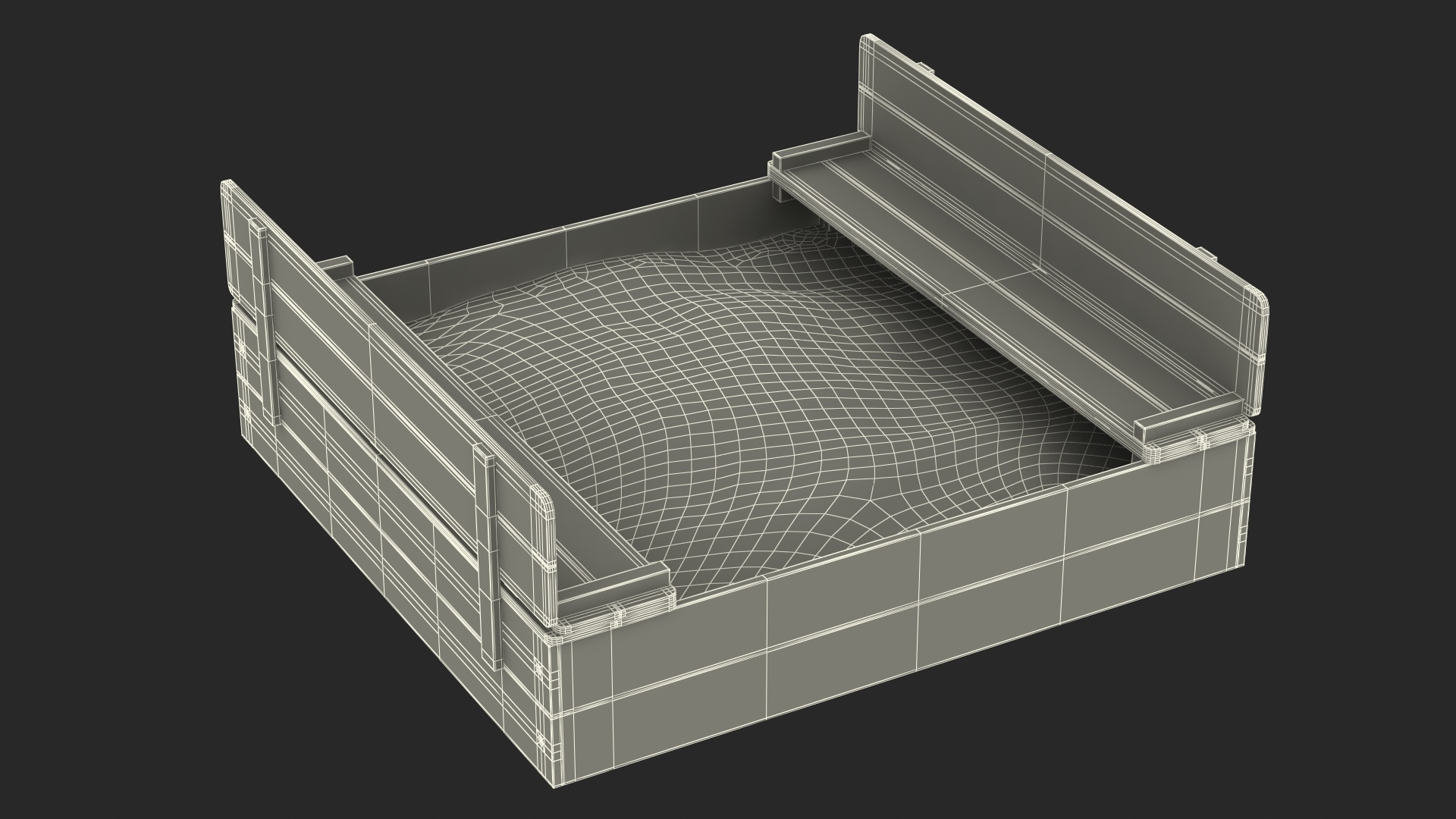 Wooden Sandpit Bench Seats 3D - TurboSquid 1625237