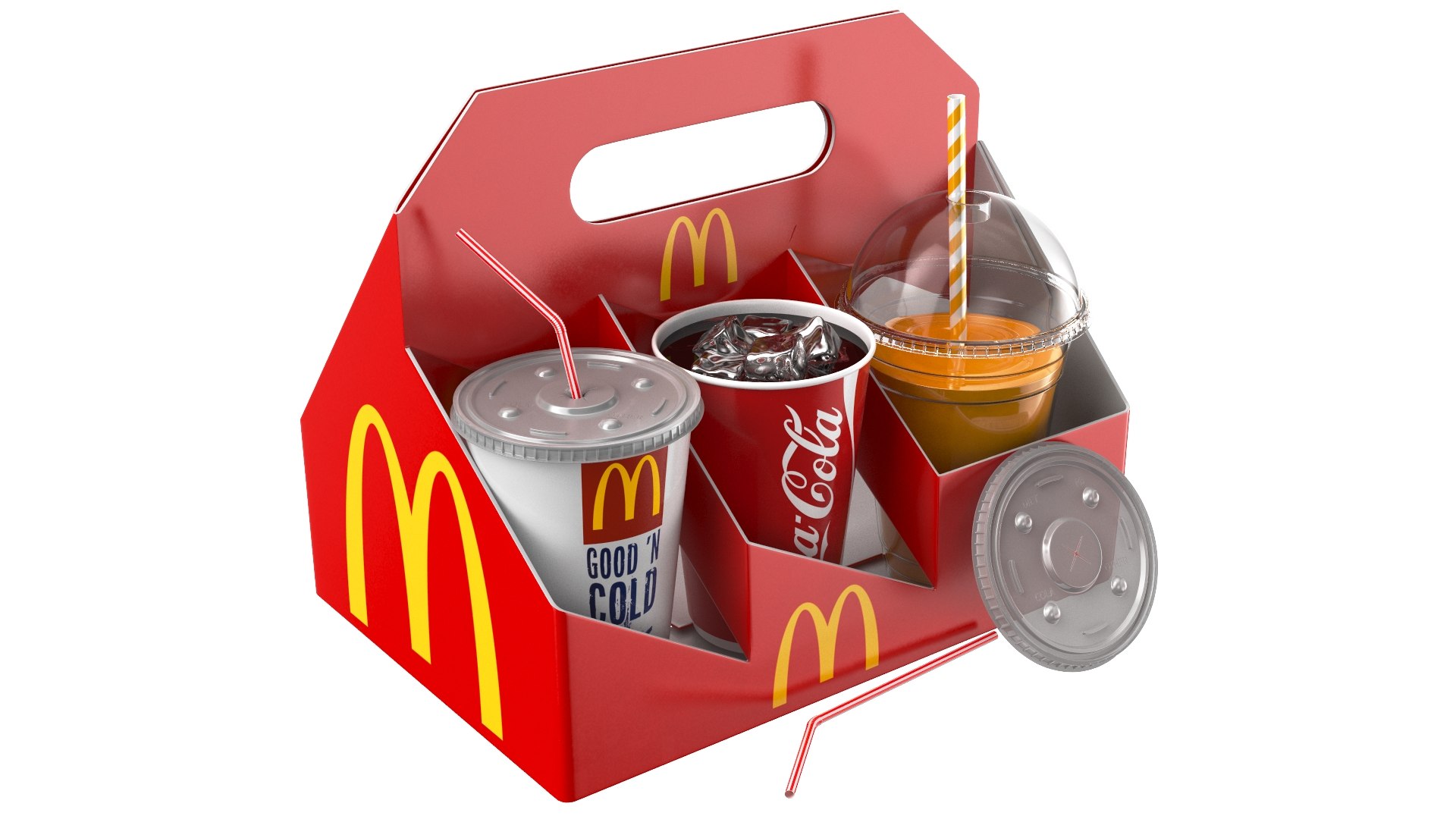 3D Full McDonalds Cups Tray model - TurboSquid 1956971