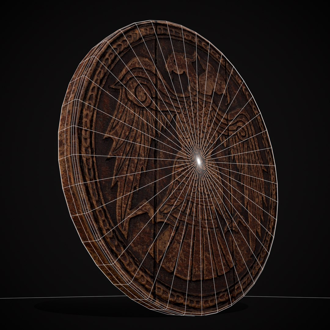 3D Model Carved Round Wooden Phoenix Shield - TurboSquid 1973734
