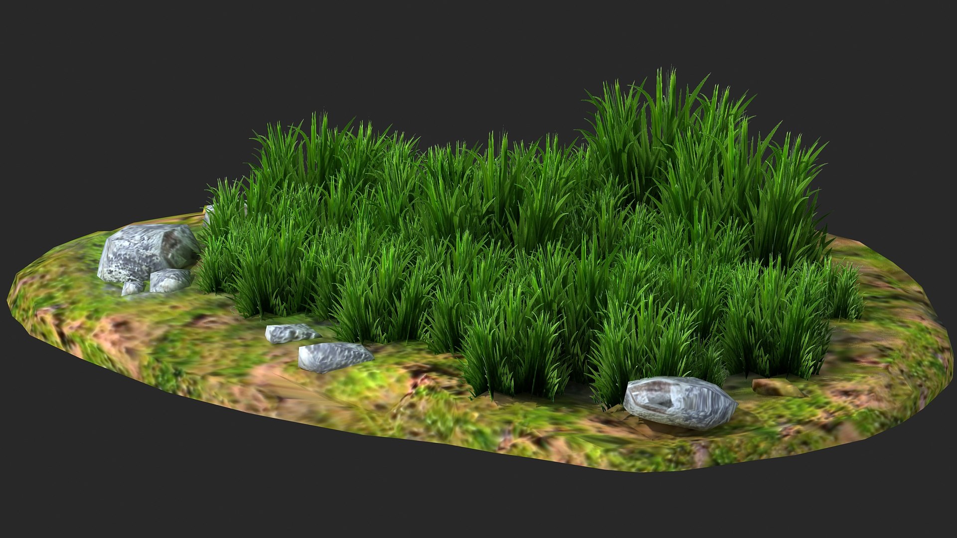 3D Grass flower grass rocks stones realistic grass lawn - TurboSquid ...
