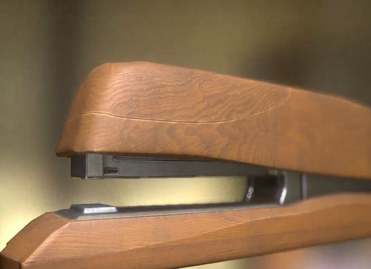stapler rigged wood 3d model