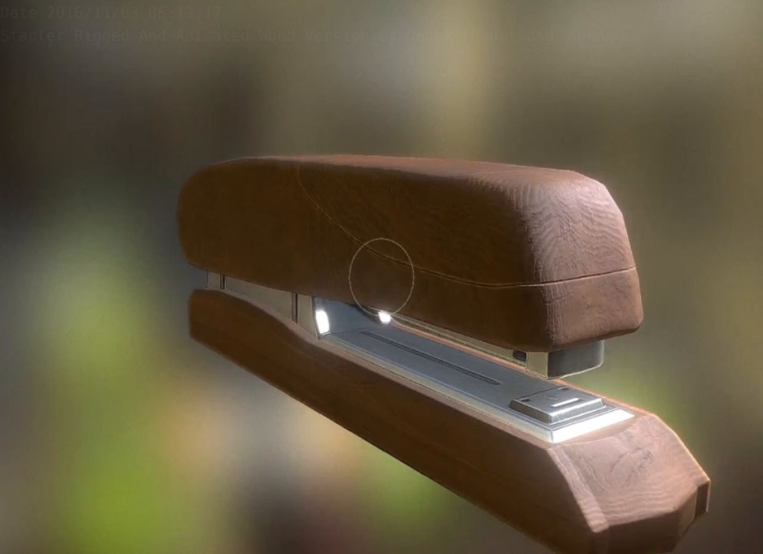 stapler rigged wood 3d model
