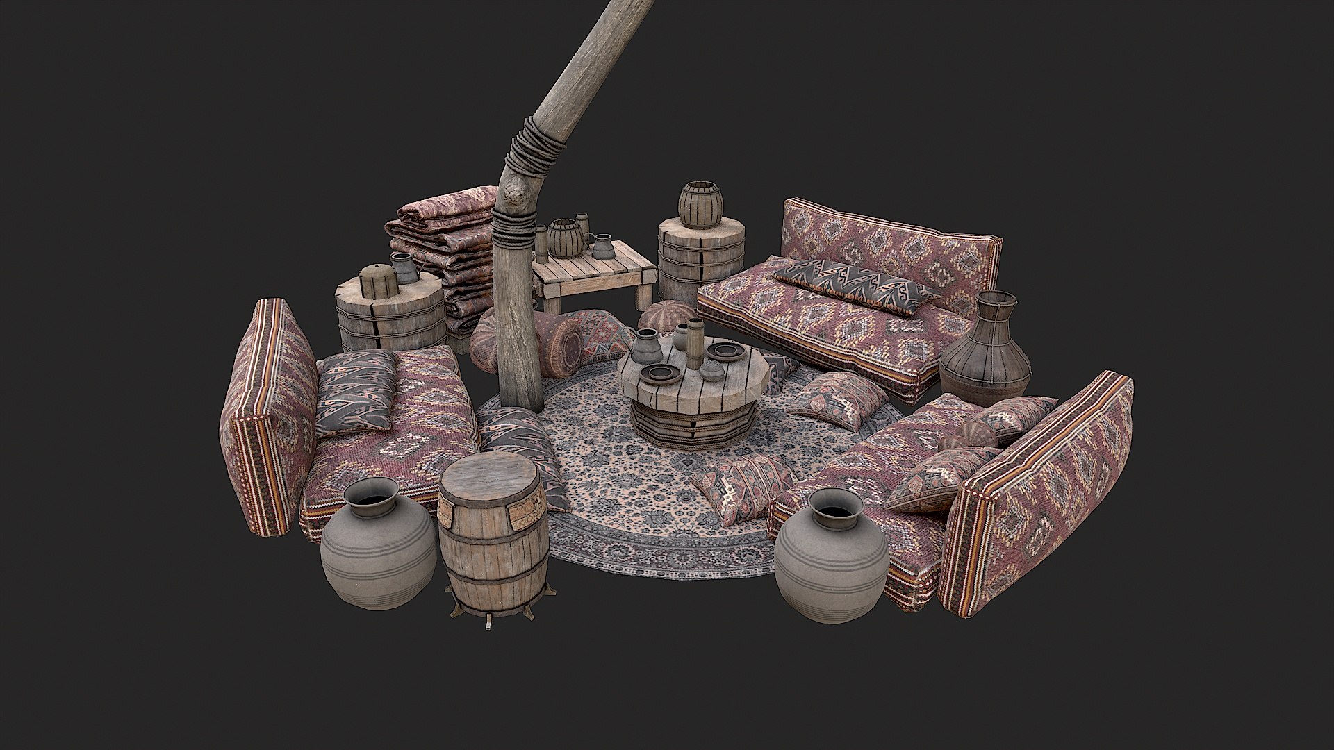 3D Old Traditional Eastern Nomads Tent 4 - TurboSquid 2360434