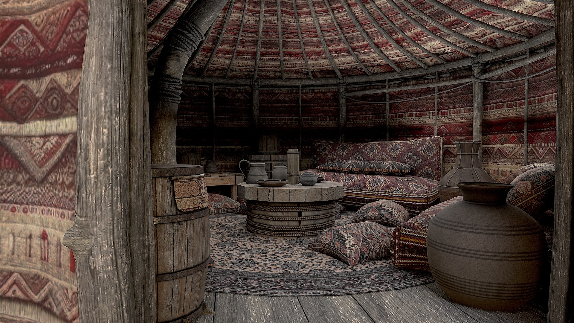 3D Old Traditional Eastern Nomads Tent 4 - TurboSquid 2360434