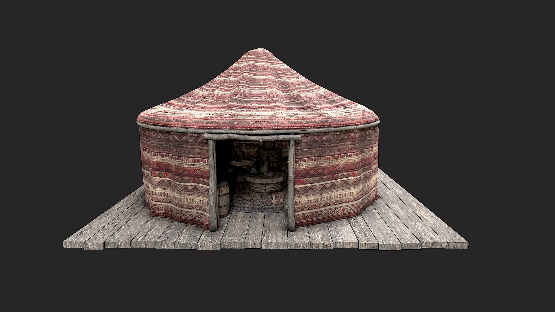 3D Old Traditional Eastern Nomads Tent 4 - TurboSquid 2360434