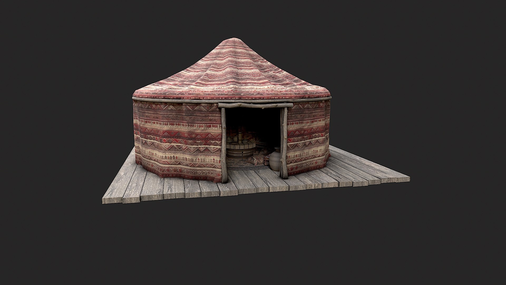 3D Old Traditional Eastern Nomads Tent 4 - TurboSquid 2360434