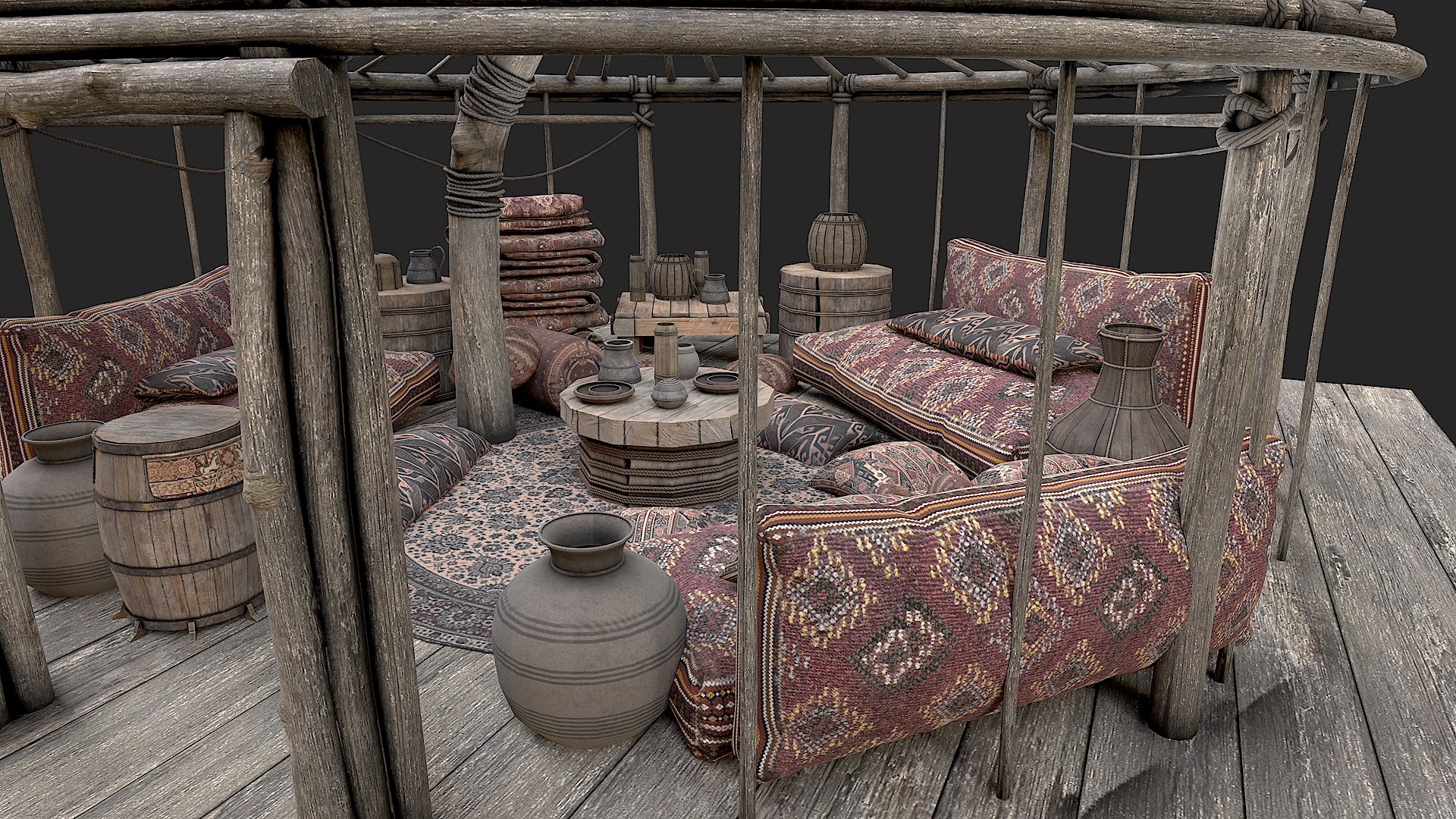 3D Old Traditional Eastern Nomads Tent 4 - TurboSquid 2360434