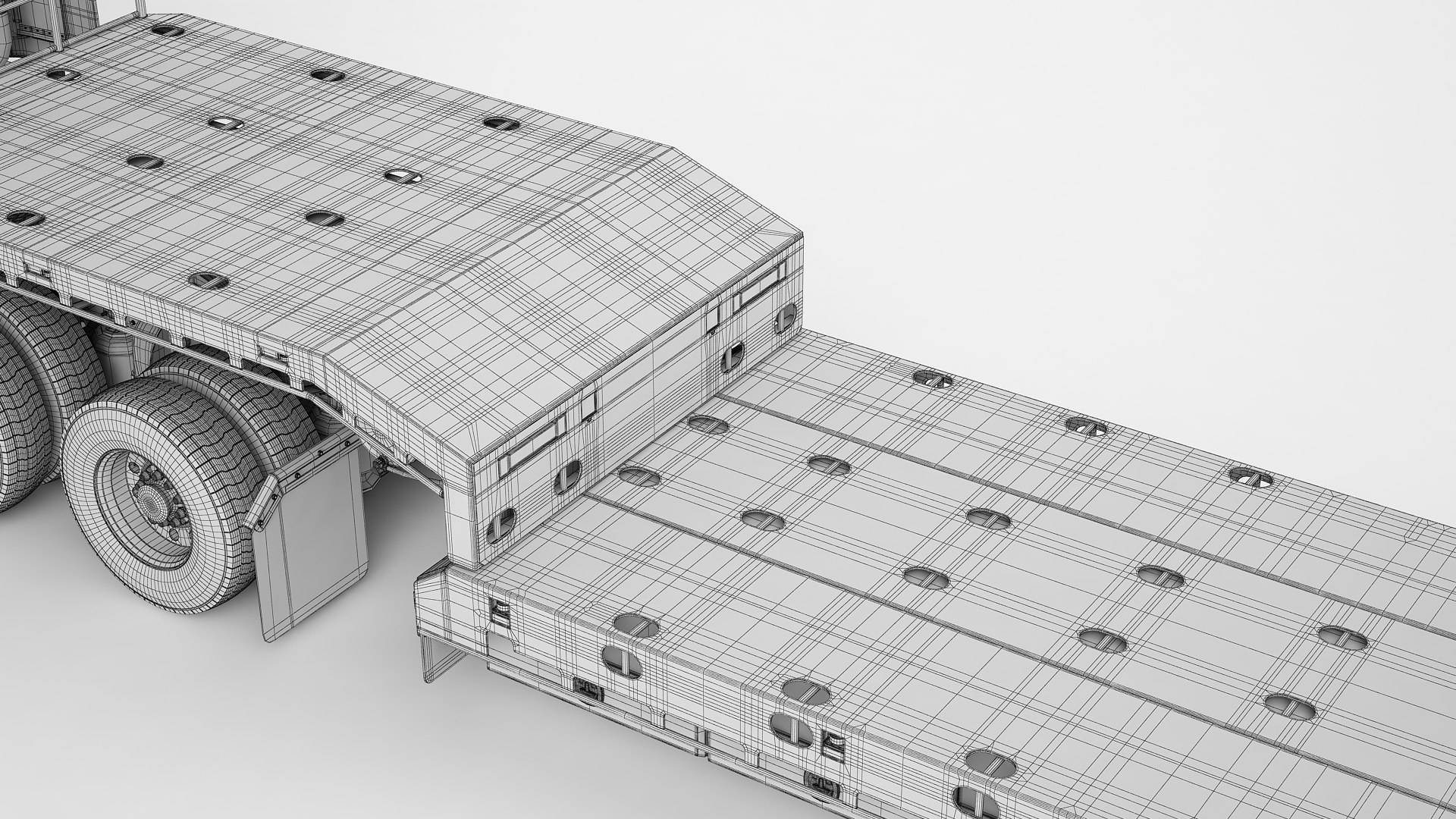 Semi Truck Generic Drake Trailer 04 model - TurboSquid 1825737