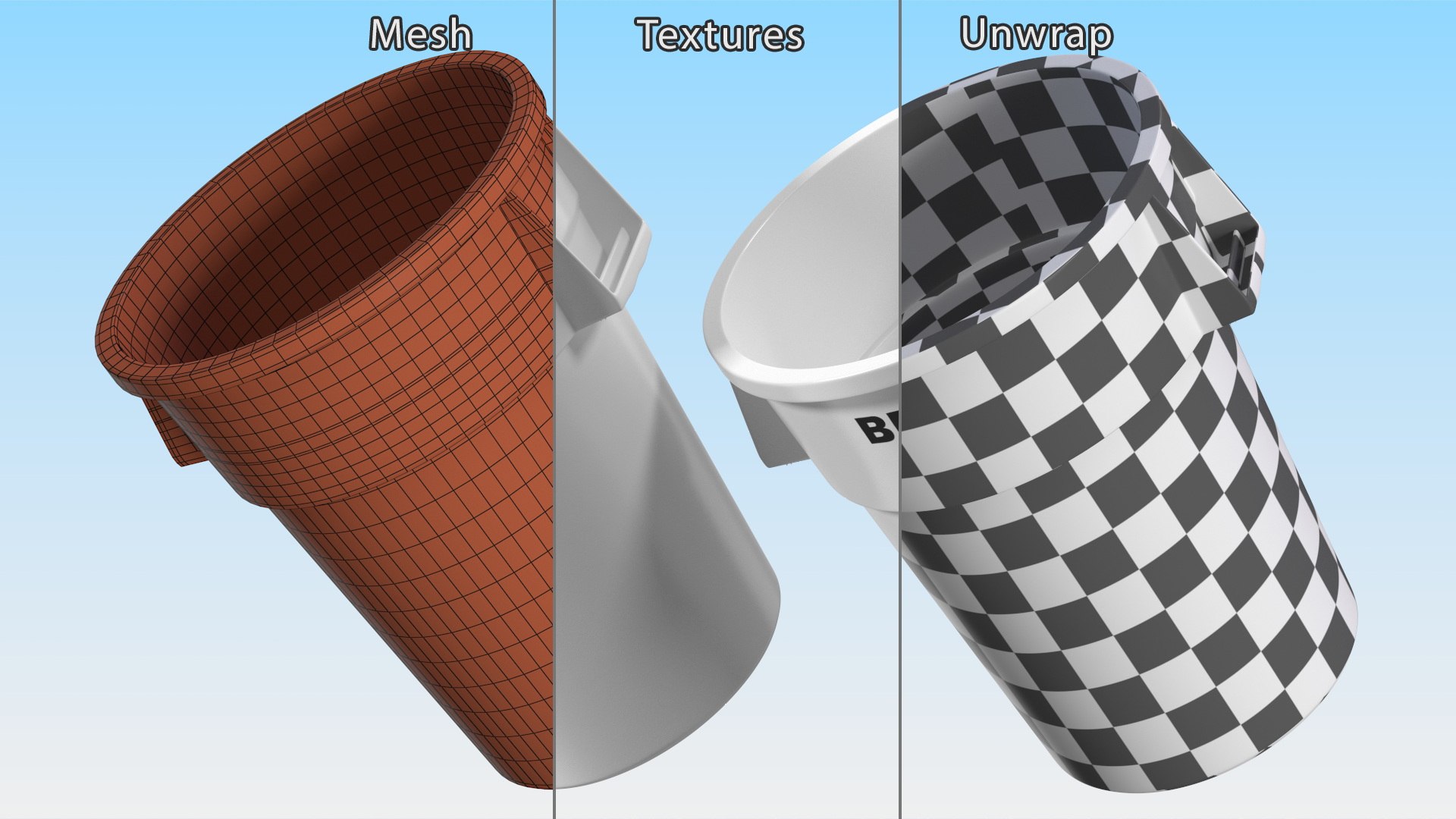 White Plastic Round Trash Can Rubbermaid 3D - TurboSquid 2147260