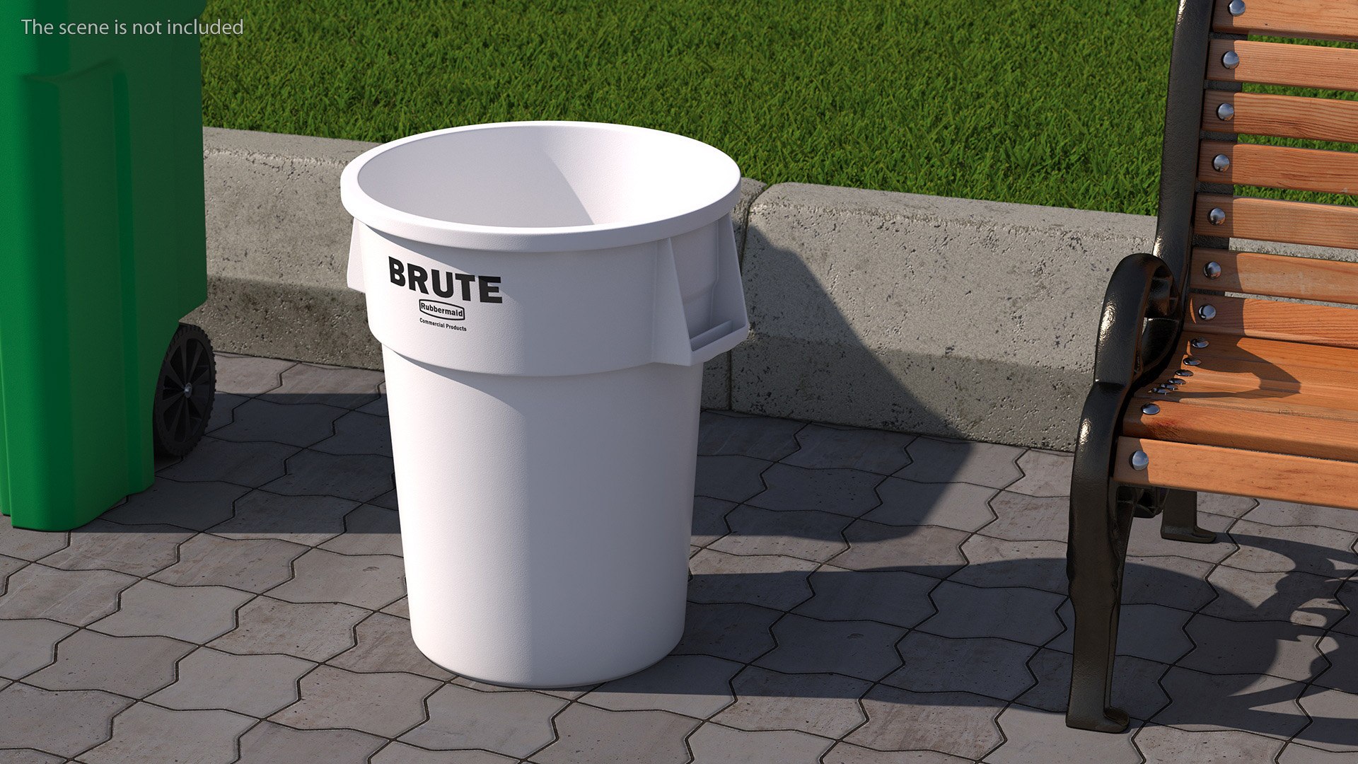 White Plastic Round Trash Can Rubbermaid 3D - TurboSquid 2147260