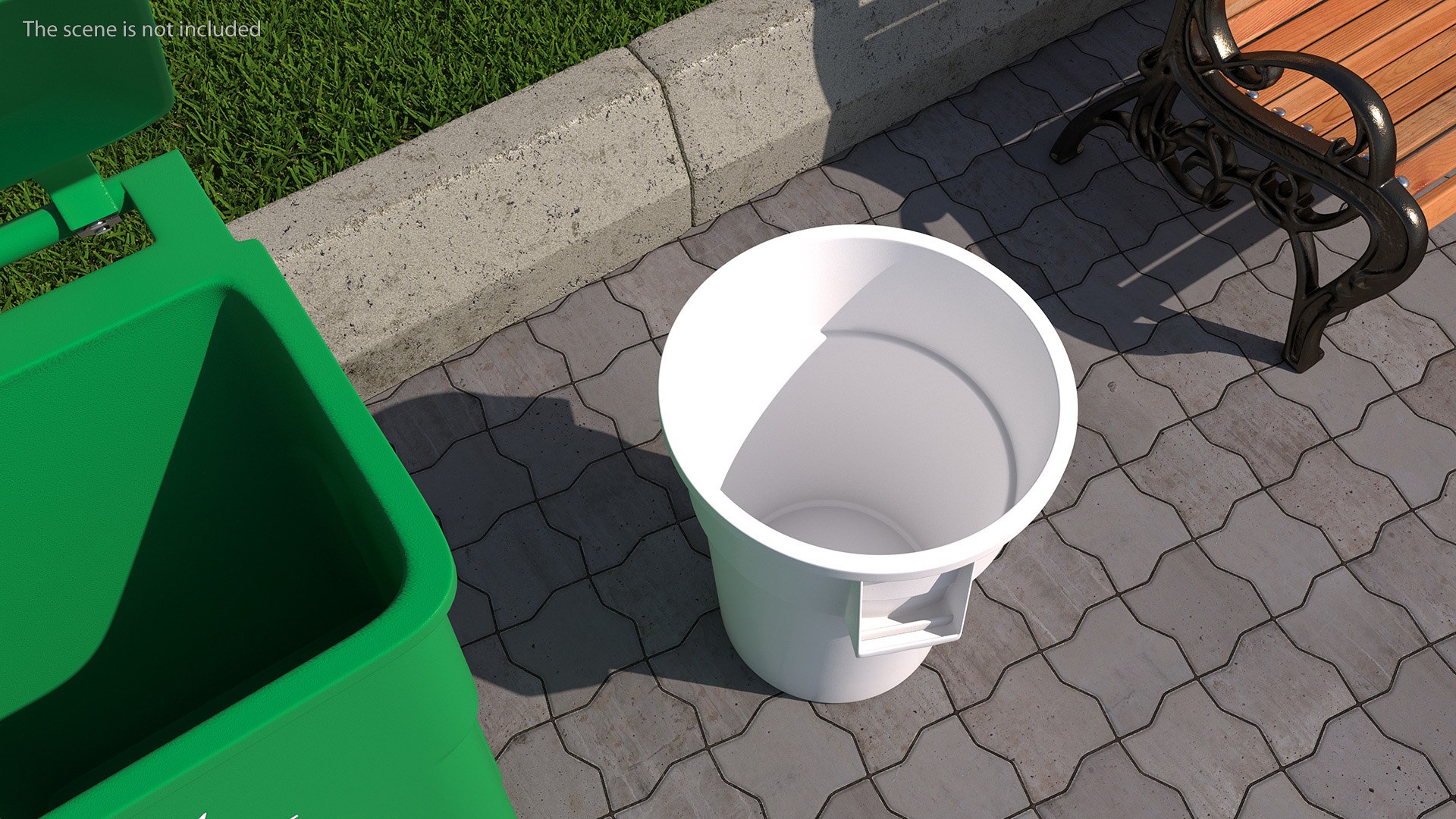 White Plastic Round Trash Can Rubbermaid 3D - TurboSquid 2147260