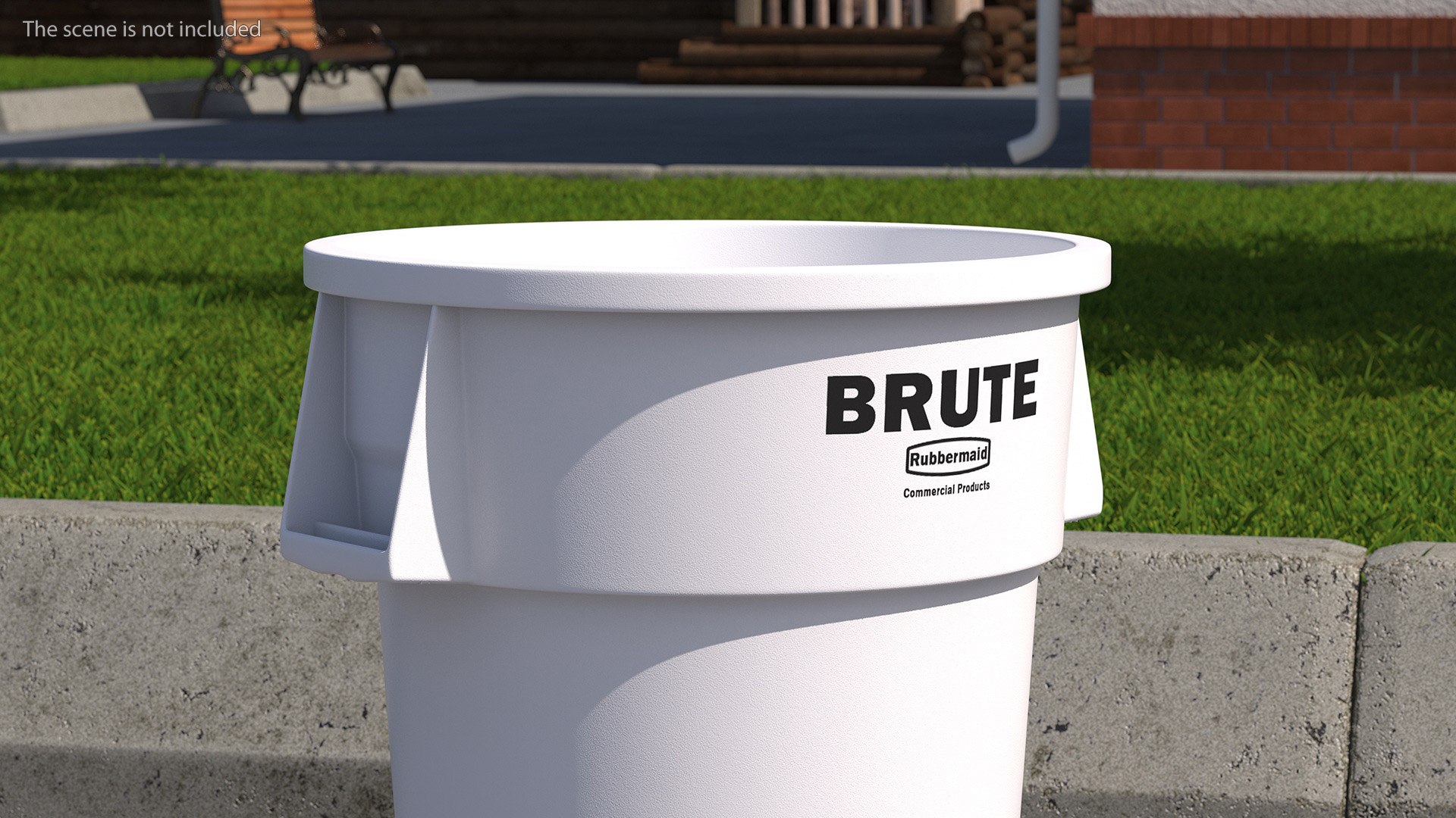White Plastic Round Trash Can Rubbermaid 3D - TurboSquid 2147260