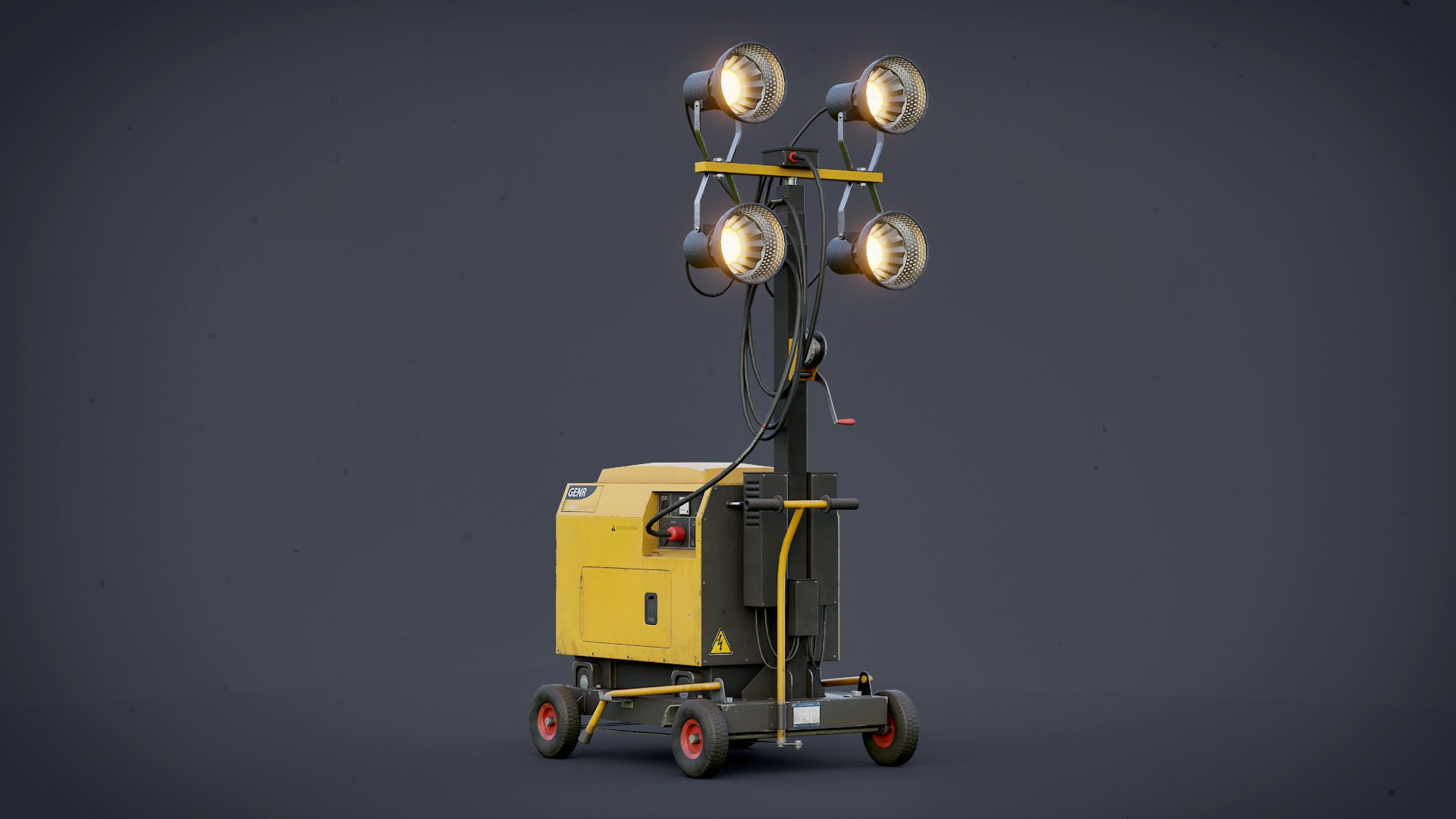3D light tower gameready model - TurboSquid 1669888