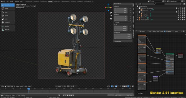 3D light tower gameready model - TurboSquid 1669888