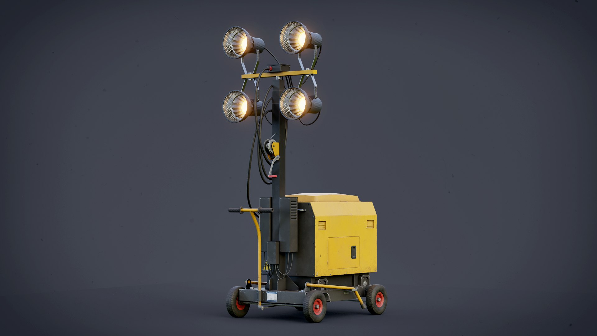 3D light tower gameready model - TurboSquid 1669888