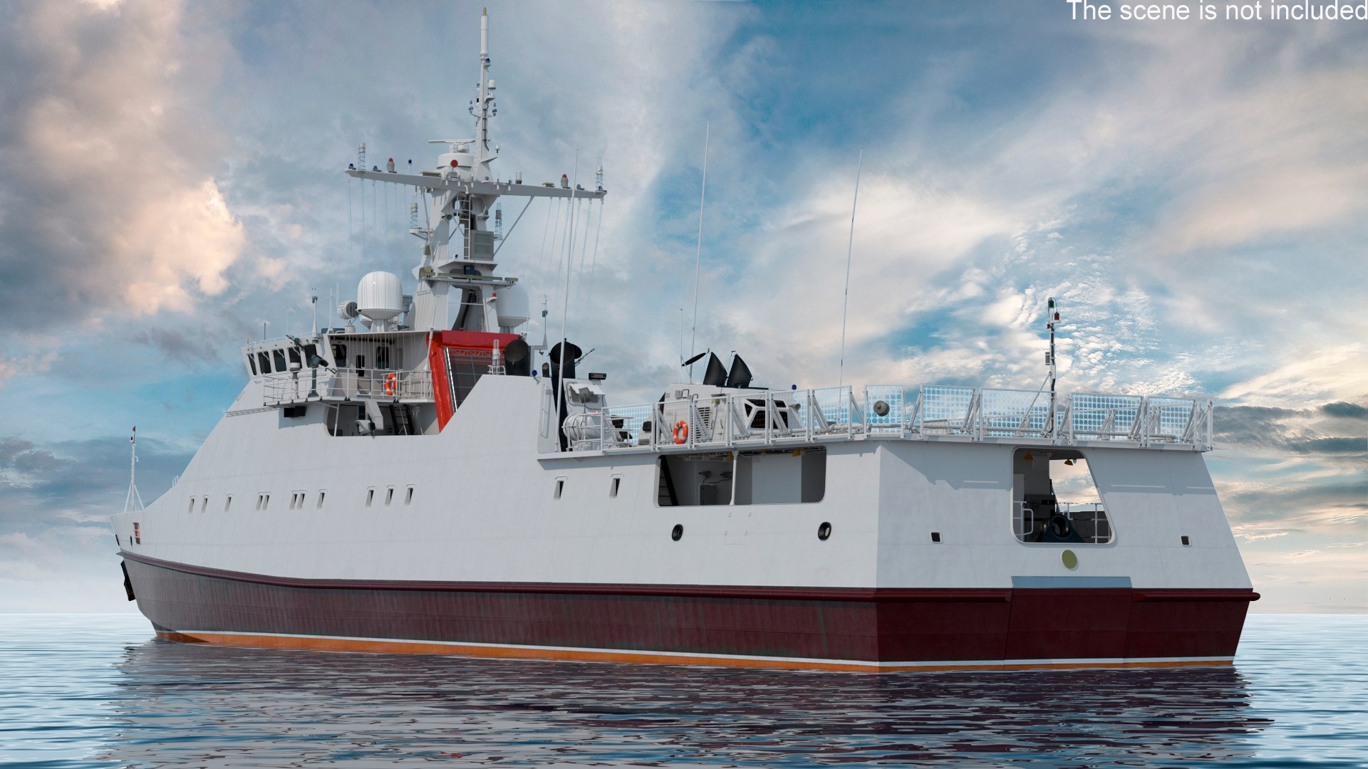 3D Coast Guard Ship Rigged - TurboSquid 2258232