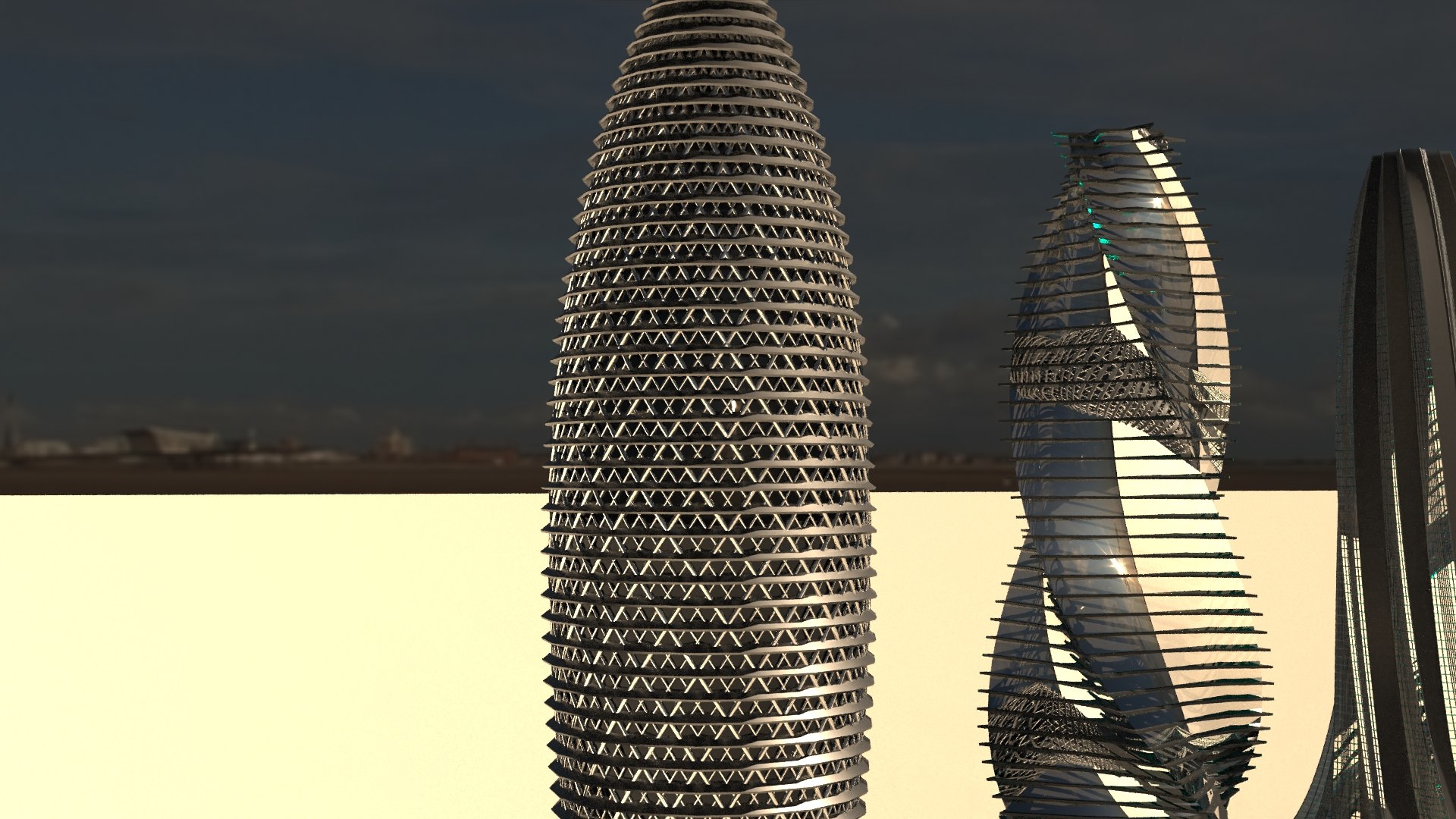 3D 3 Skyscapers - TurboSquid 2125417