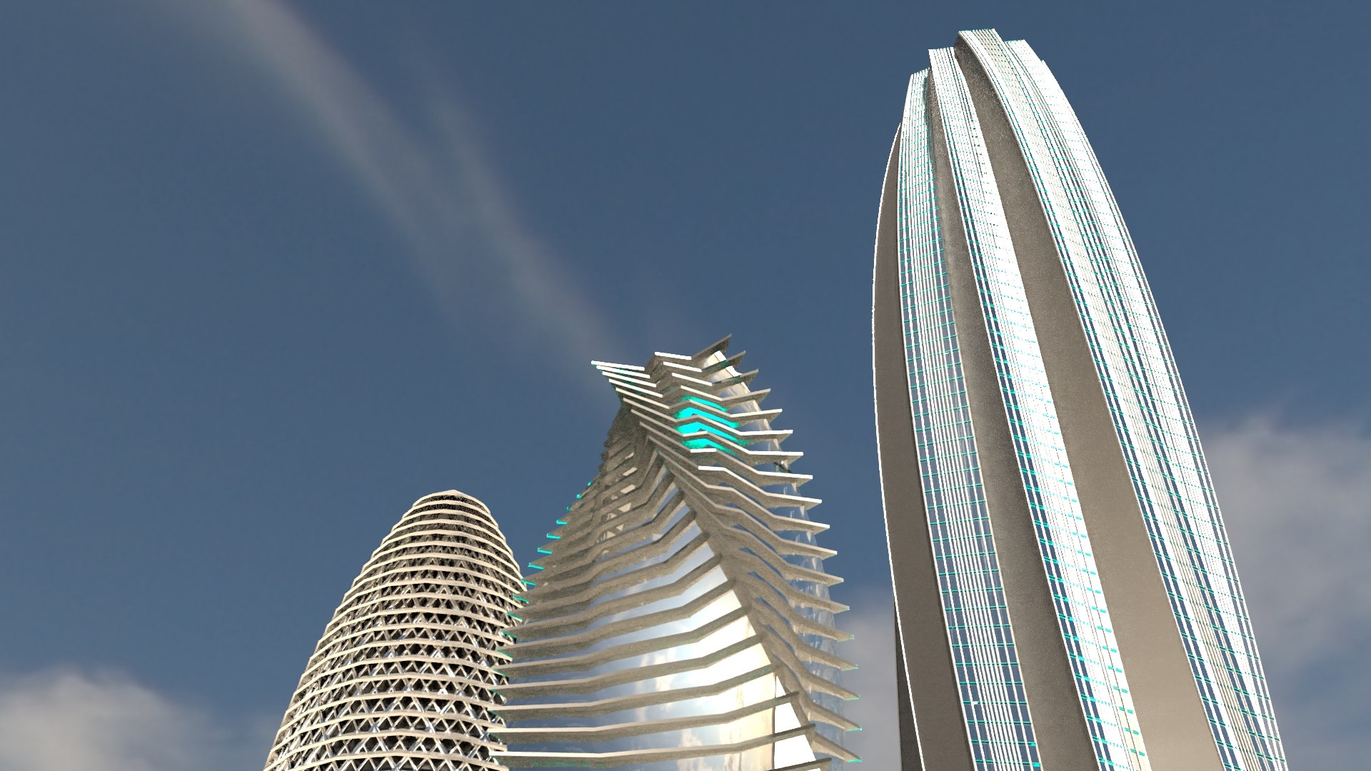 3D 3 Skyscapers - TurboSquid 2125417