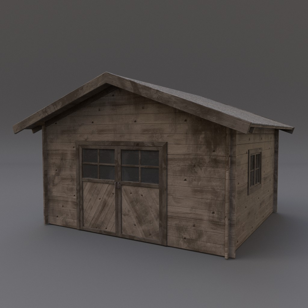 3d wooden shed 03