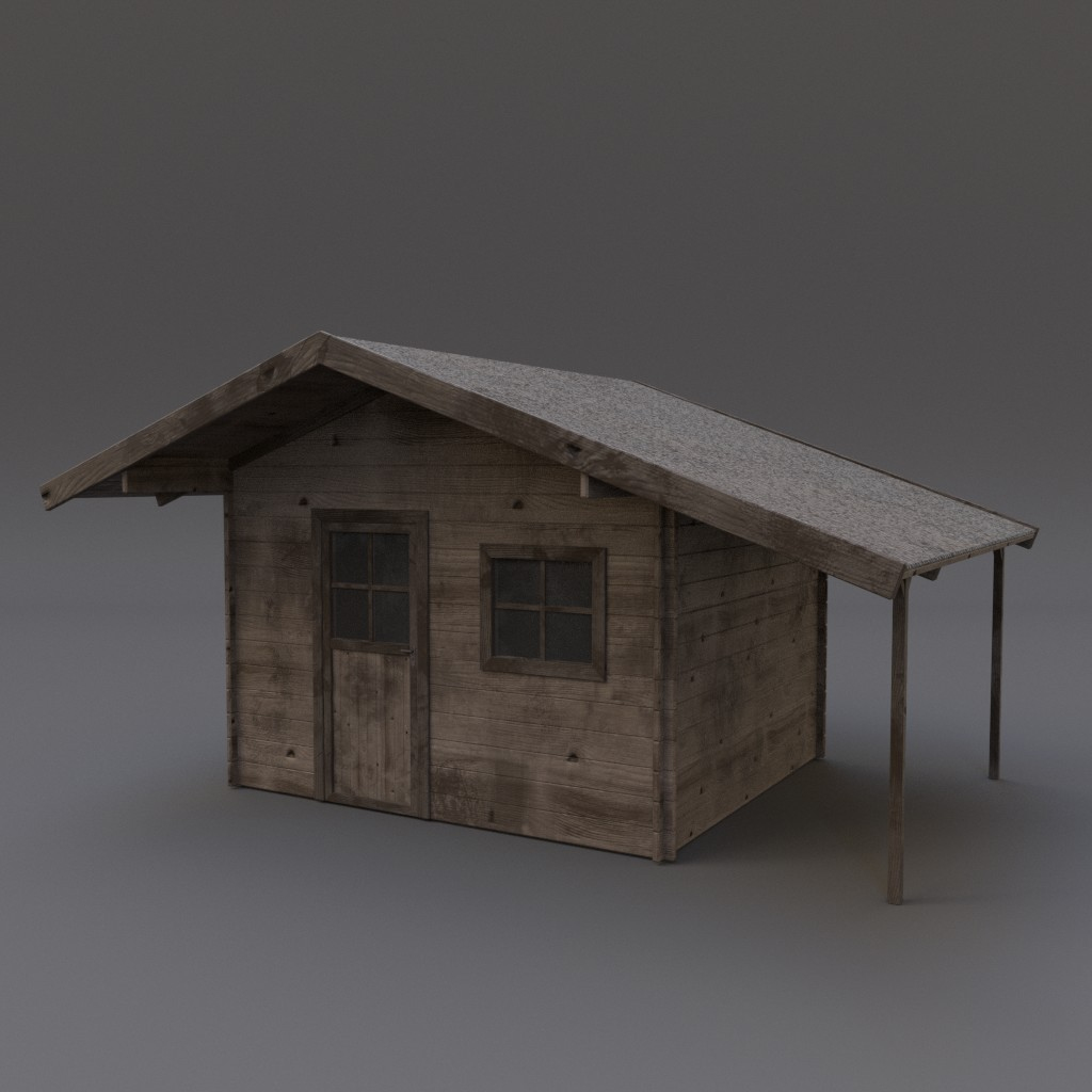 3d wooden shed 03