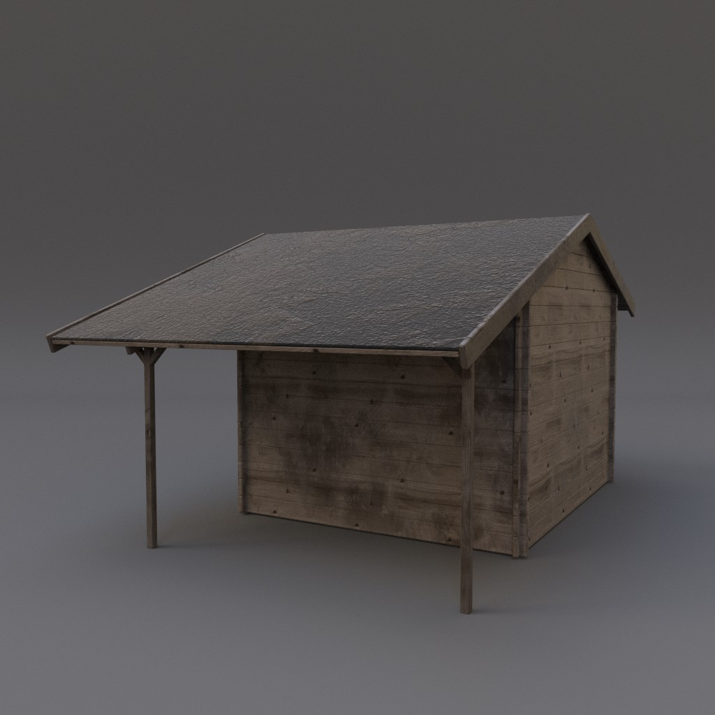 3d wooden shed 03