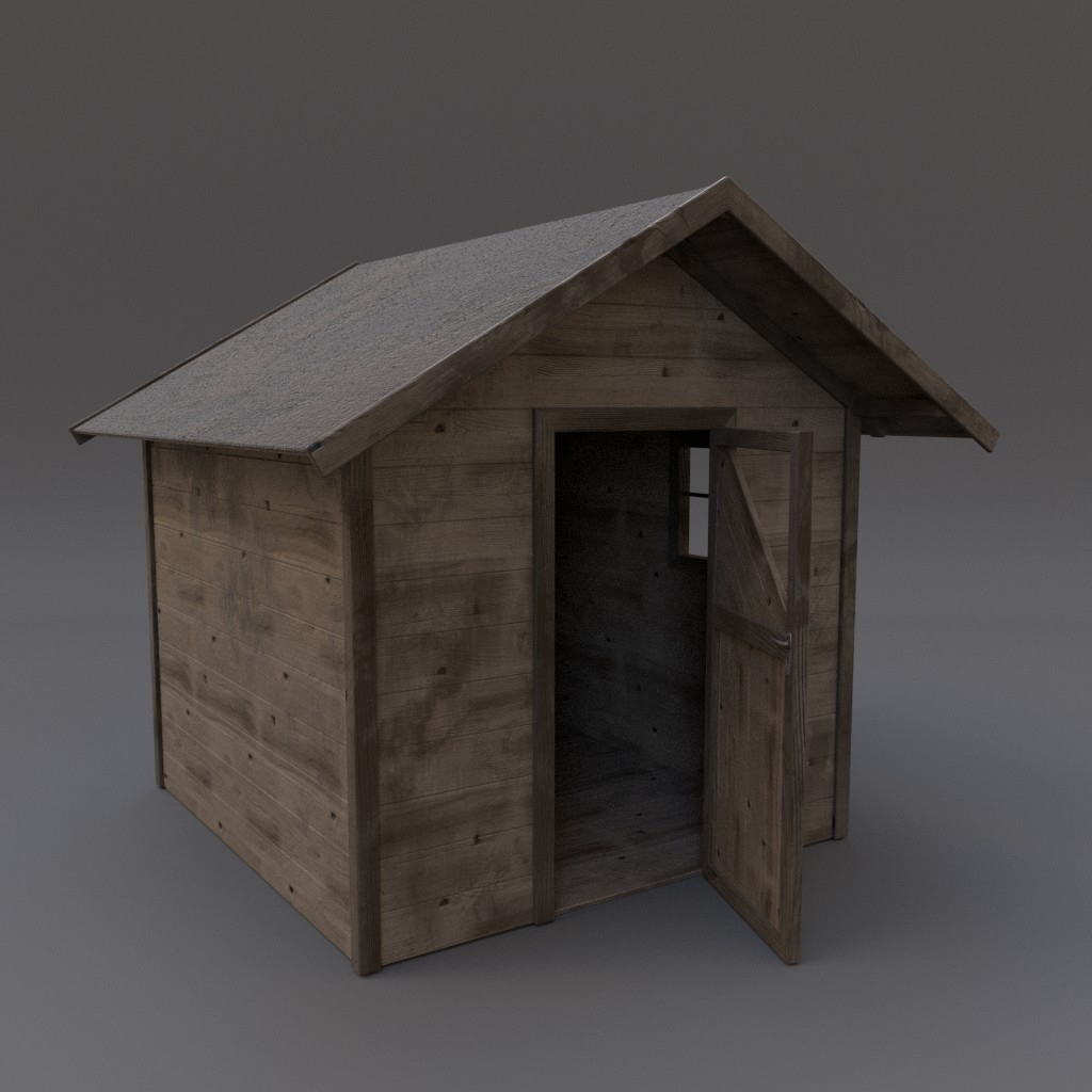 3d wooden shed 03