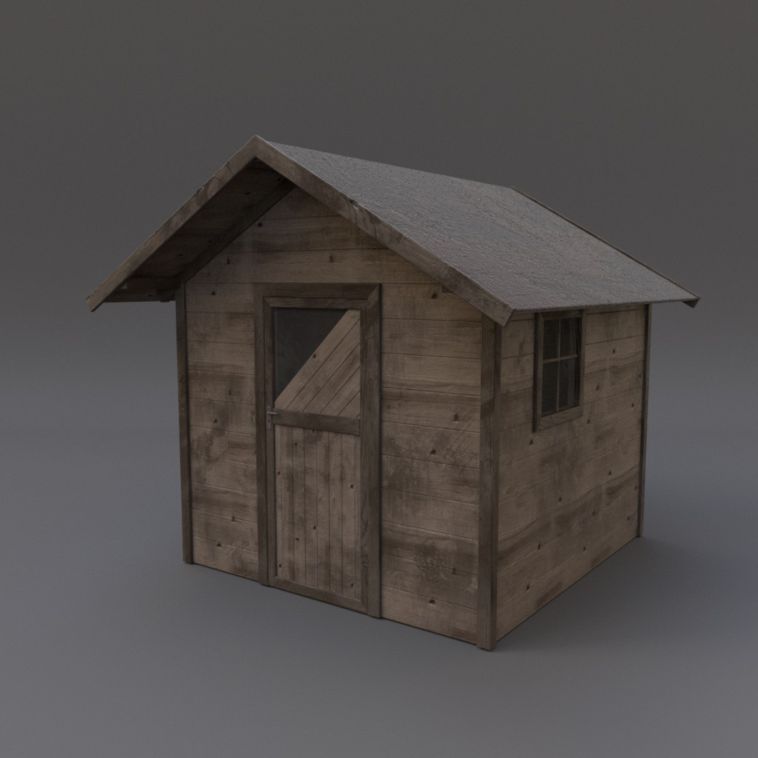 3d wooden shed 03