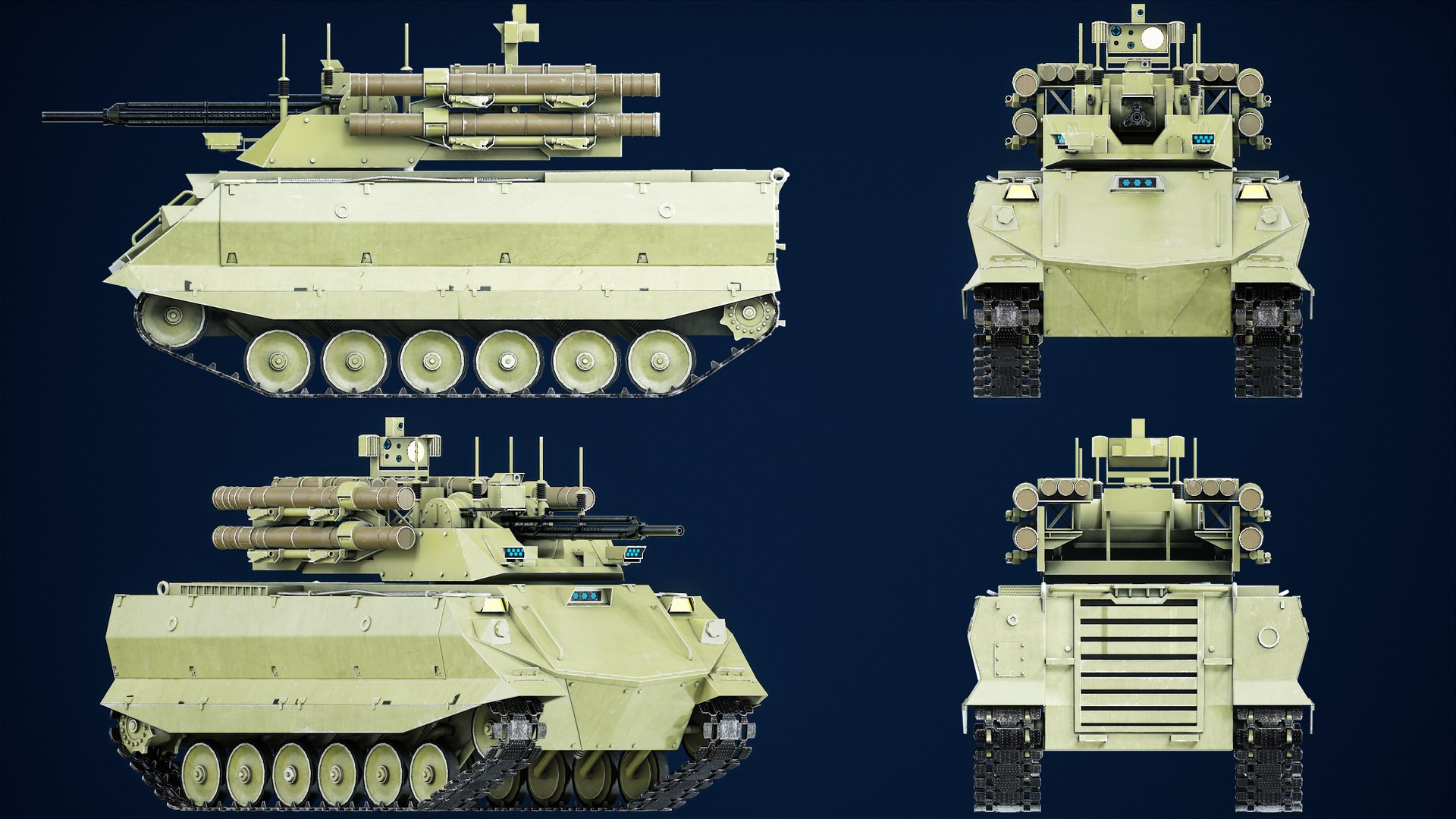 Uran-9 Unmanned Combat Ground Vehicle Model - TurboSquid 2073937