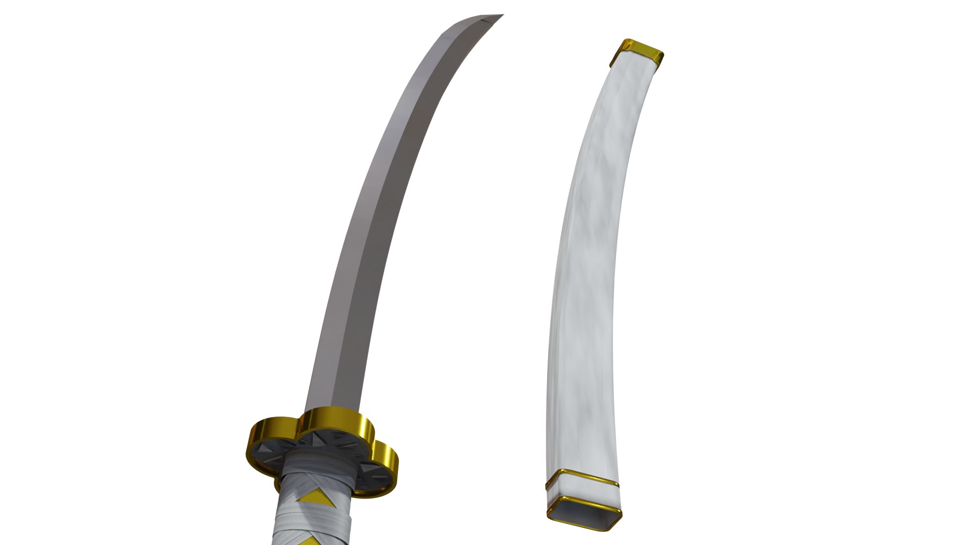 Katana Demon Slayer Zenitsu 3D Model - TurboSquid 1513974