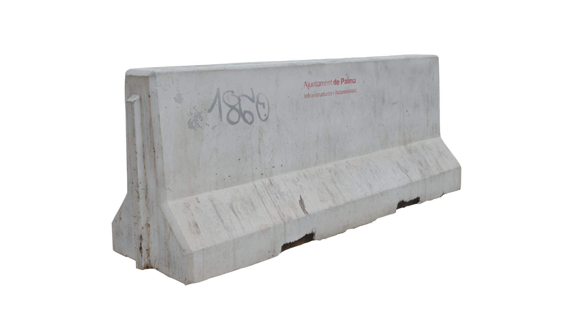 Photoscanned concrete road barrier 3D - TurboSquid 2076843