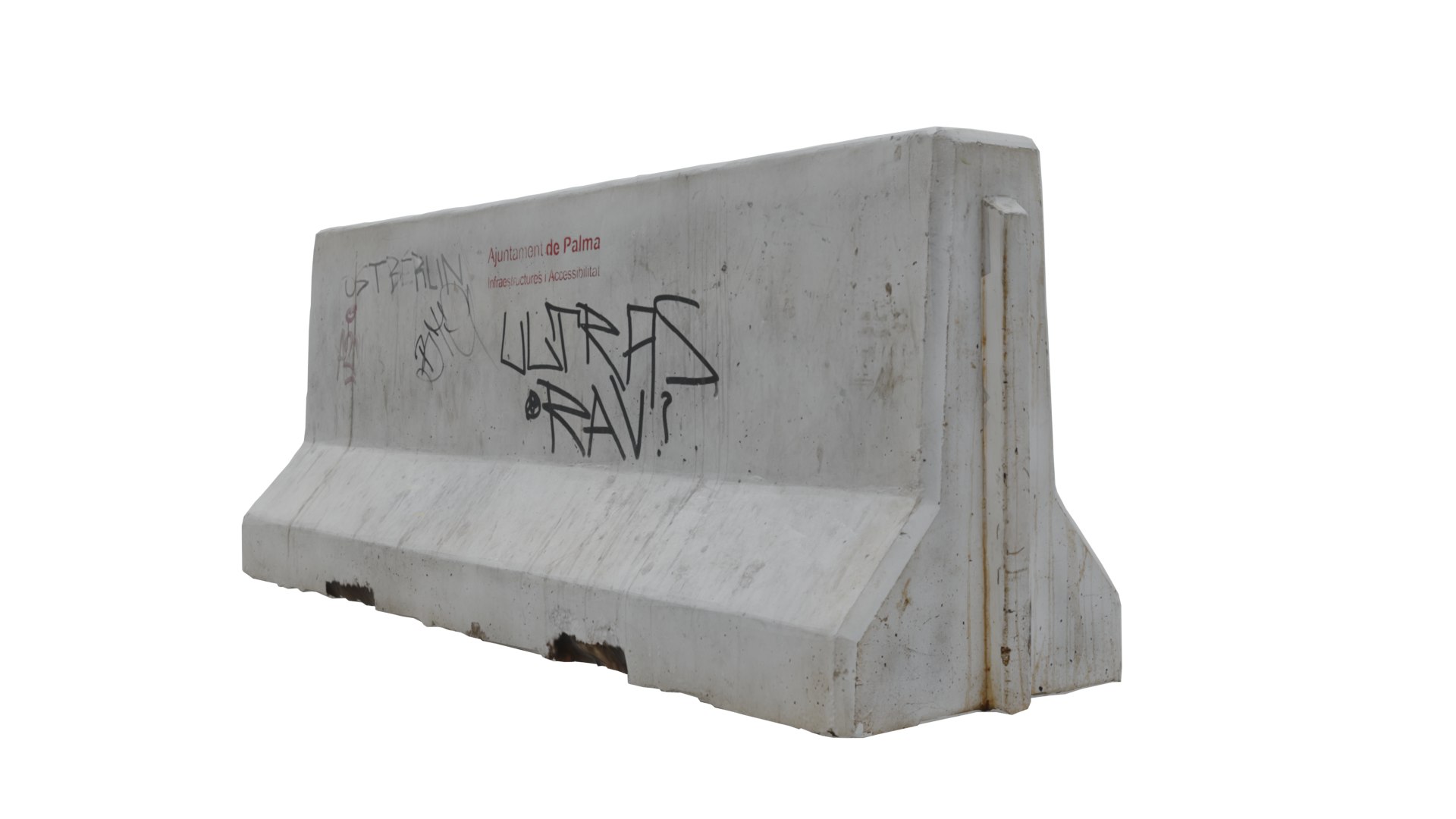 Photoscanned concrete road barrier 3D - TurboSquid 2076843