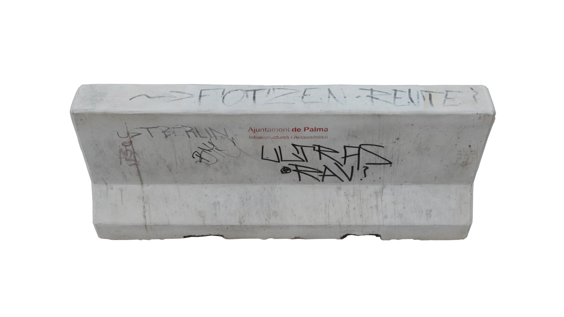 Photoscanned concrete road barrier 3D - TurboSquid 2076843