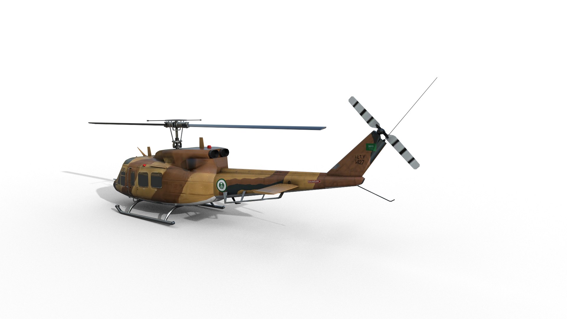 B212 Saudi Arabia Helicopter 3D Model - TurboSquid 2189046