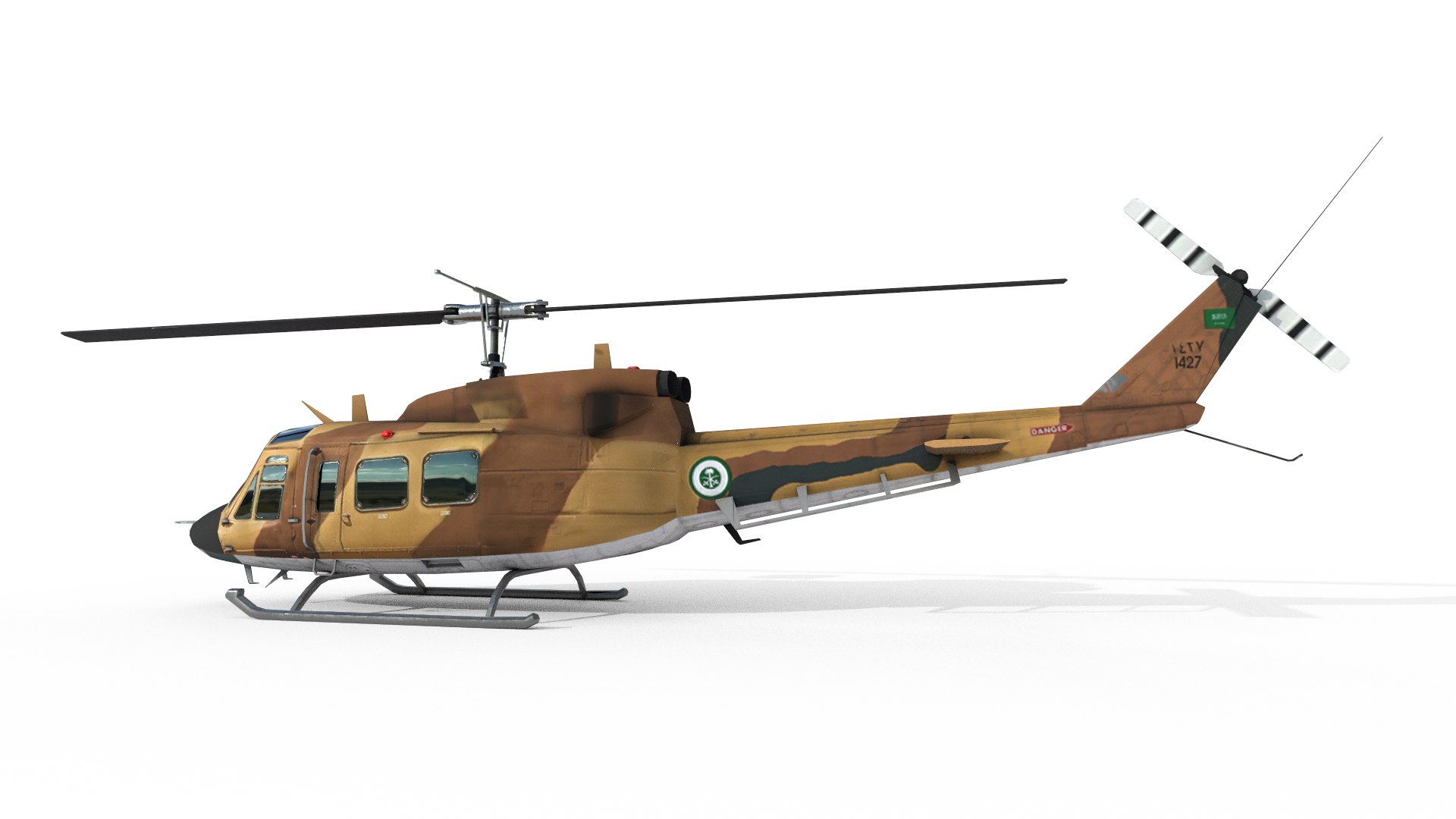 B212 Saudi Arabia Helicopter 3D Model - TurboSquid 2189046